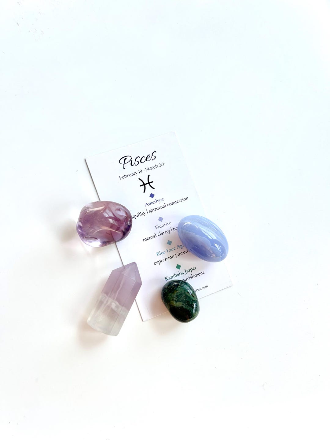Pisces Zodiac Crystal Set: Amethyst, Fluorite, Agate, Jasper - Etsy