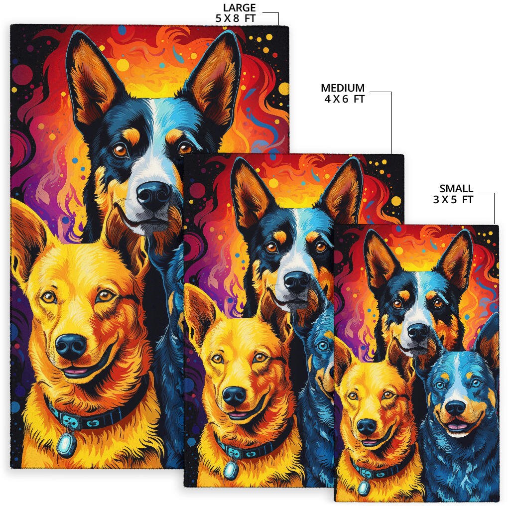 Australian Cattle Rug, Australian Cattle Trippy Rug, Australian Cattle ...