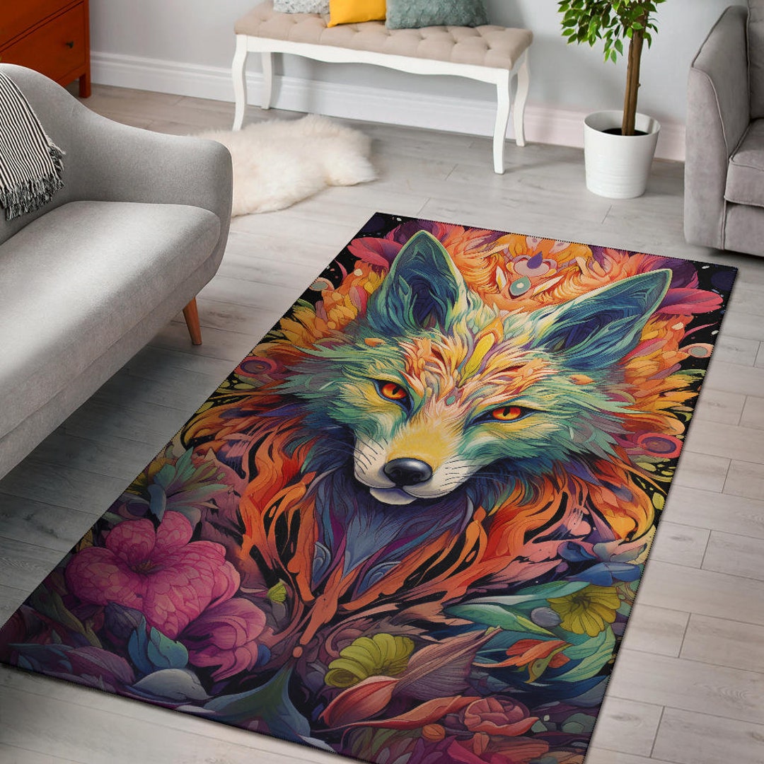 Jackal Rug, Jackal Trippy Rug, Jackal Gifts, Jackal Decor - Etsy