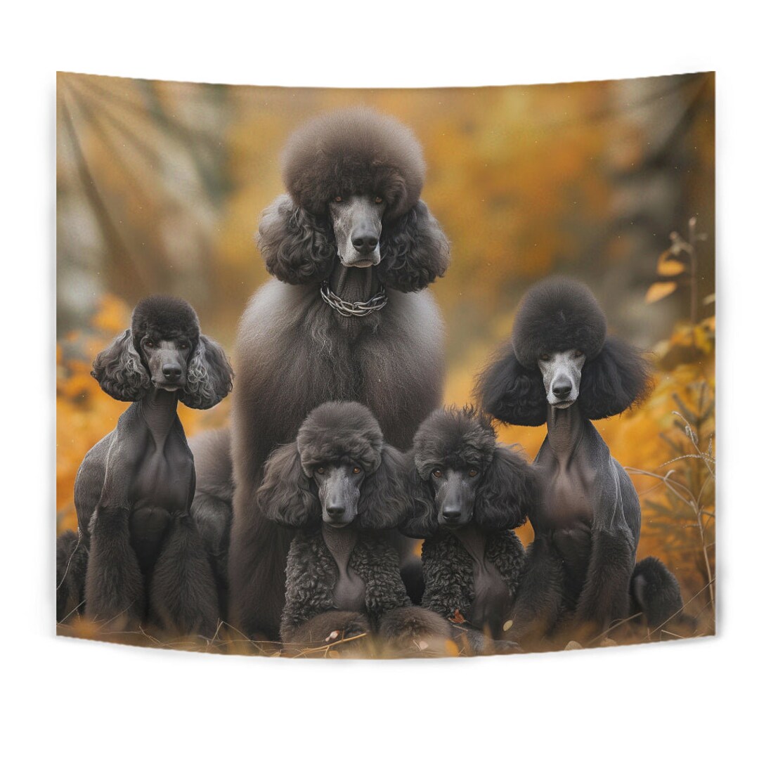 Poodle Family Tapestry, Wall Hanging Art, Poodle Family Room Decoration ...