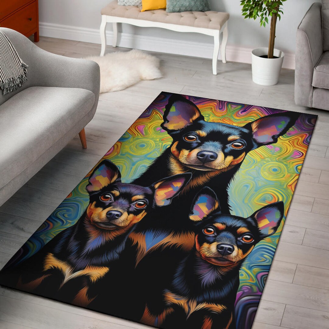 Rat Terrier Rug, Rat Terrier Trippy Rug, Rat Terrier Gifts, Rat Terrier ...