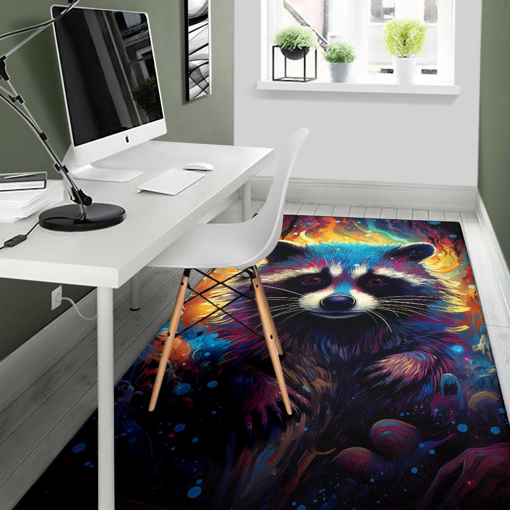 Raccoon Rug, Raccoon Trippy Rug, Raccoon Gifts, Raccoon Decor - Etsy