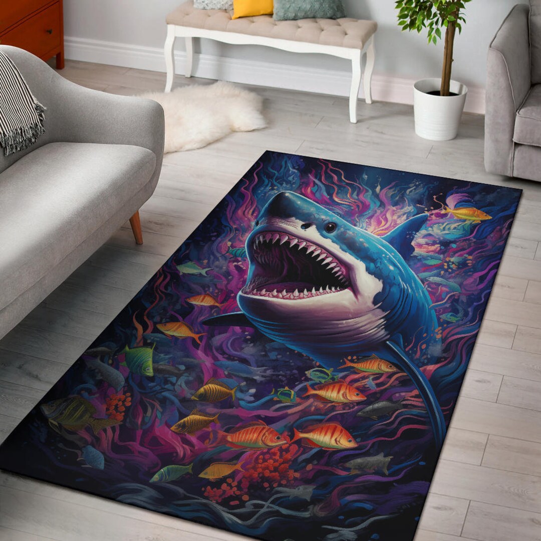 Hammerhead Shark Rug,hammerhead Shark Trippy Rug, Hammerhead Shark ...