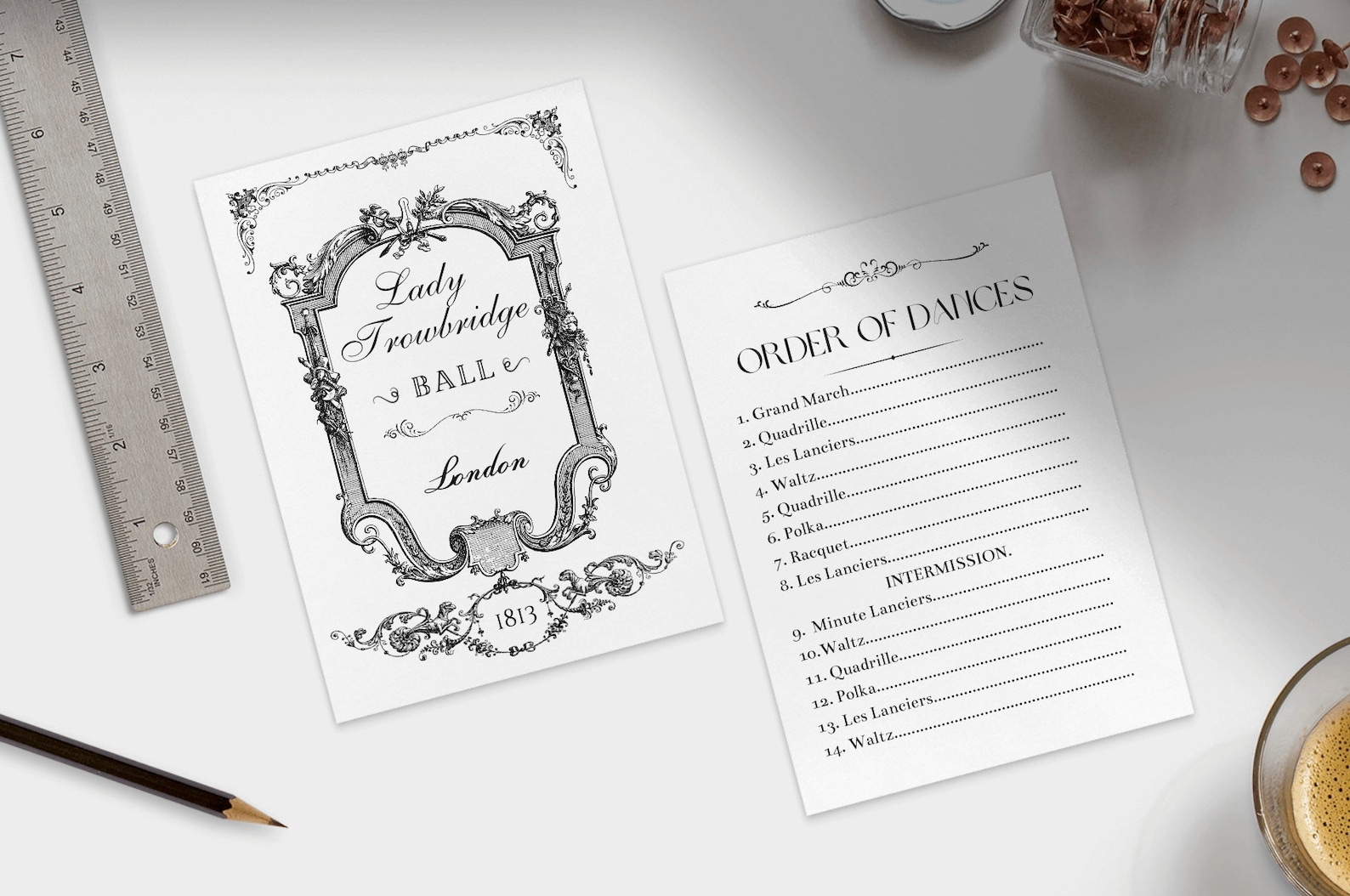 Editable Canva Template | Bridgerton Inspired Dance Card - Etsy UK