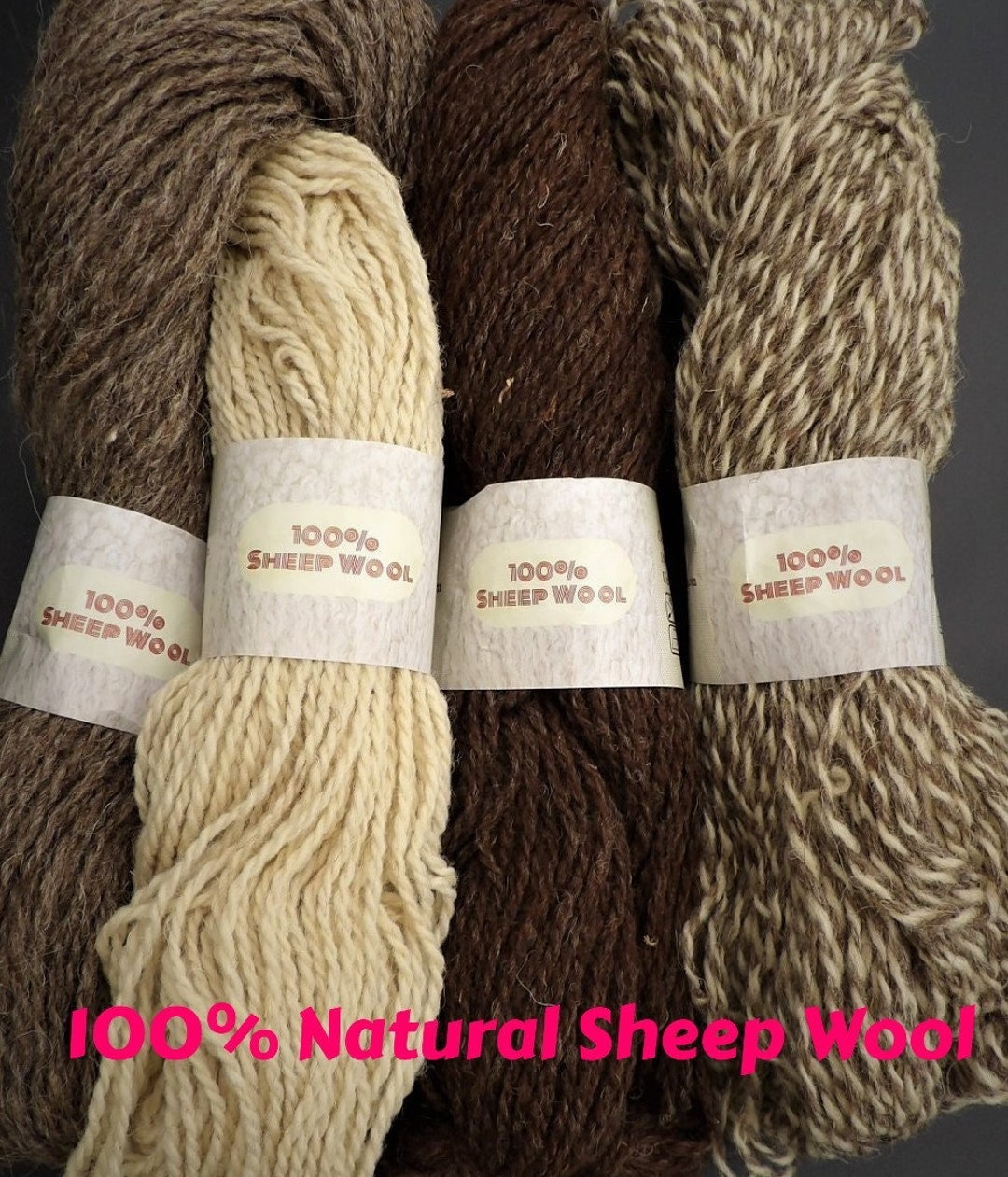 Natural Sheep Wool Yarn: Undyed 2-ply, Bulgarian Mountain Wool - Etsy UK