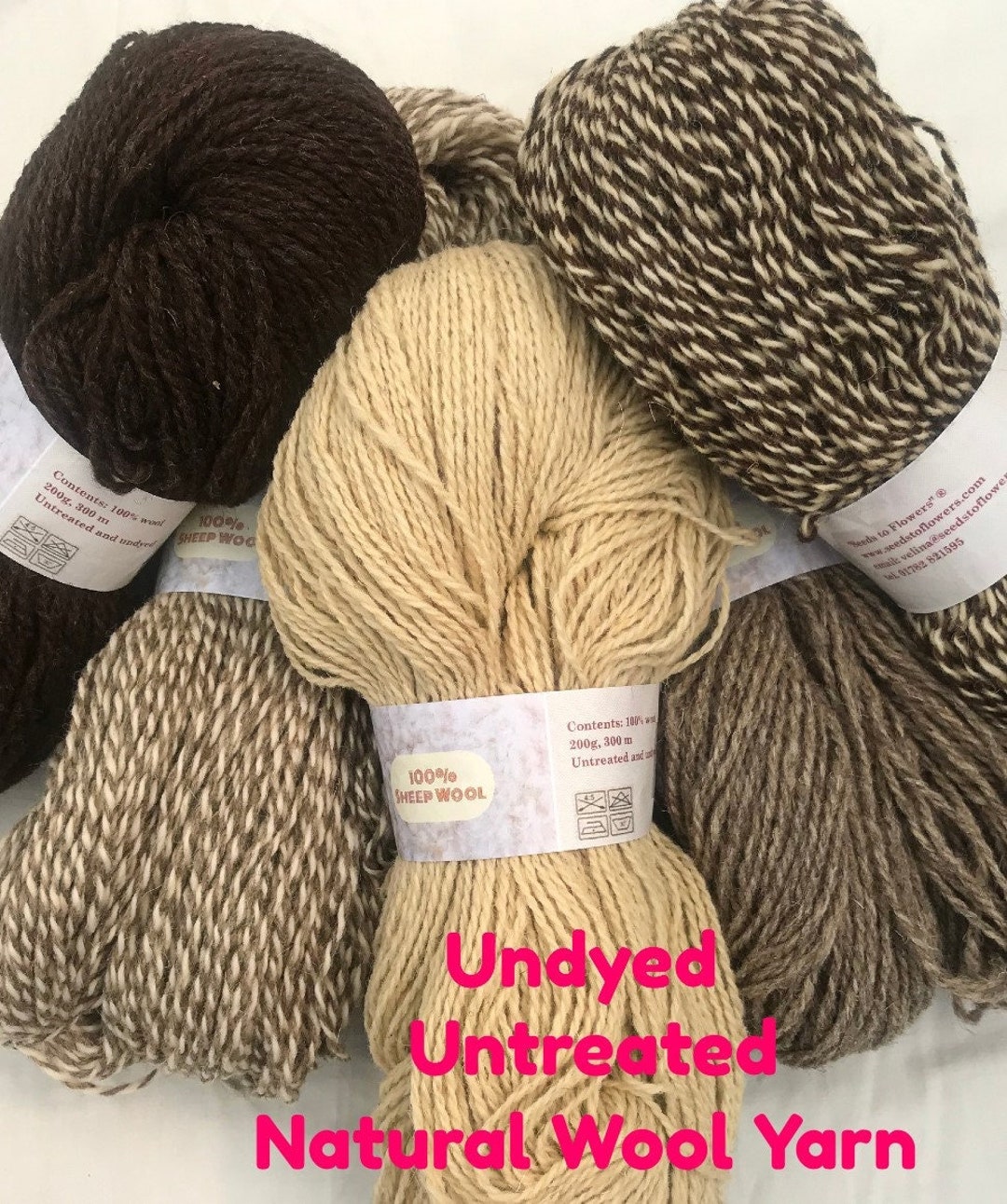 Natural Sheep Wool Yarn: Undyed, Untreated 2-ply (200 Grams) - Etsy UK