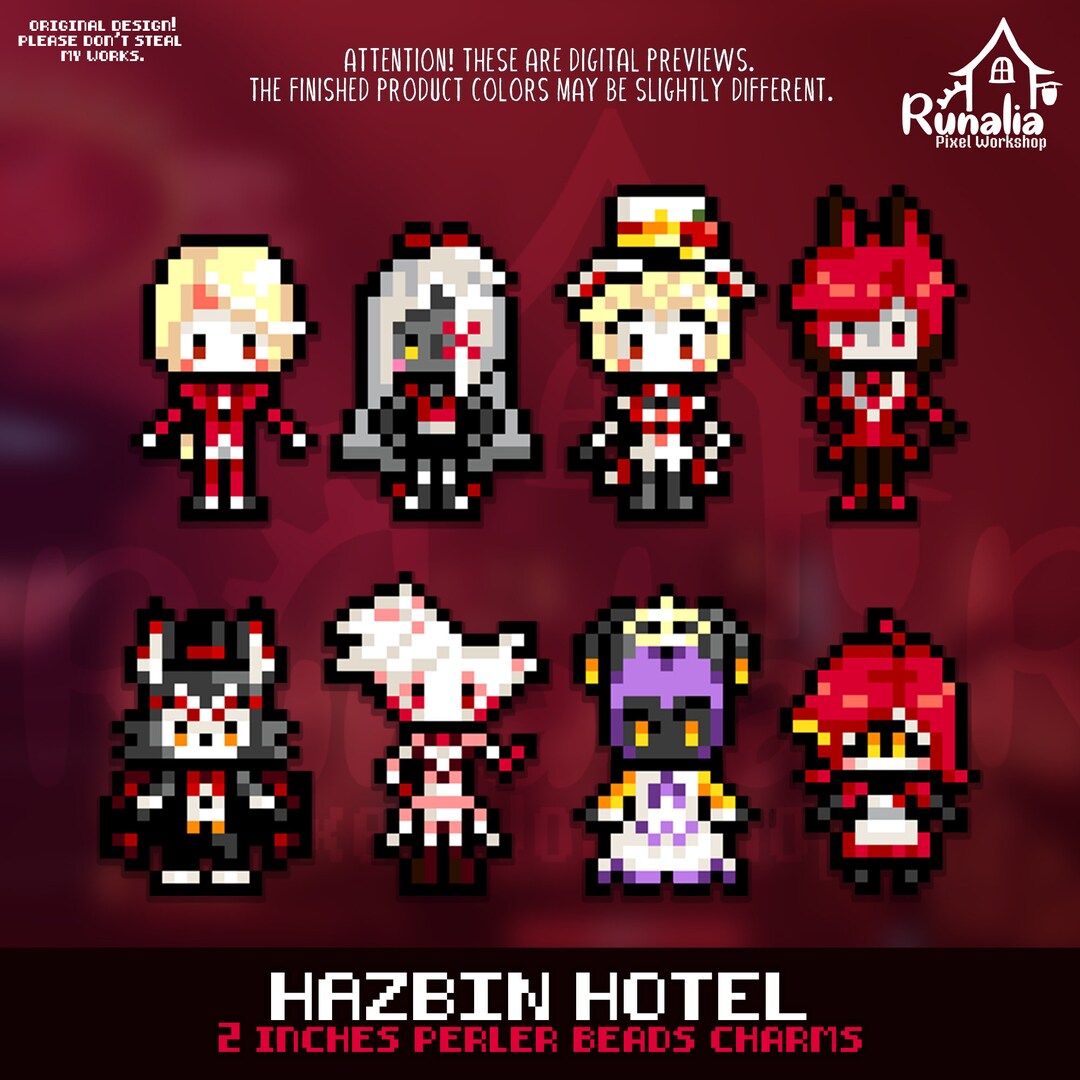 PRE-ORDER Special Price Hazbin Hotel Perler Beads Keychains Original ...