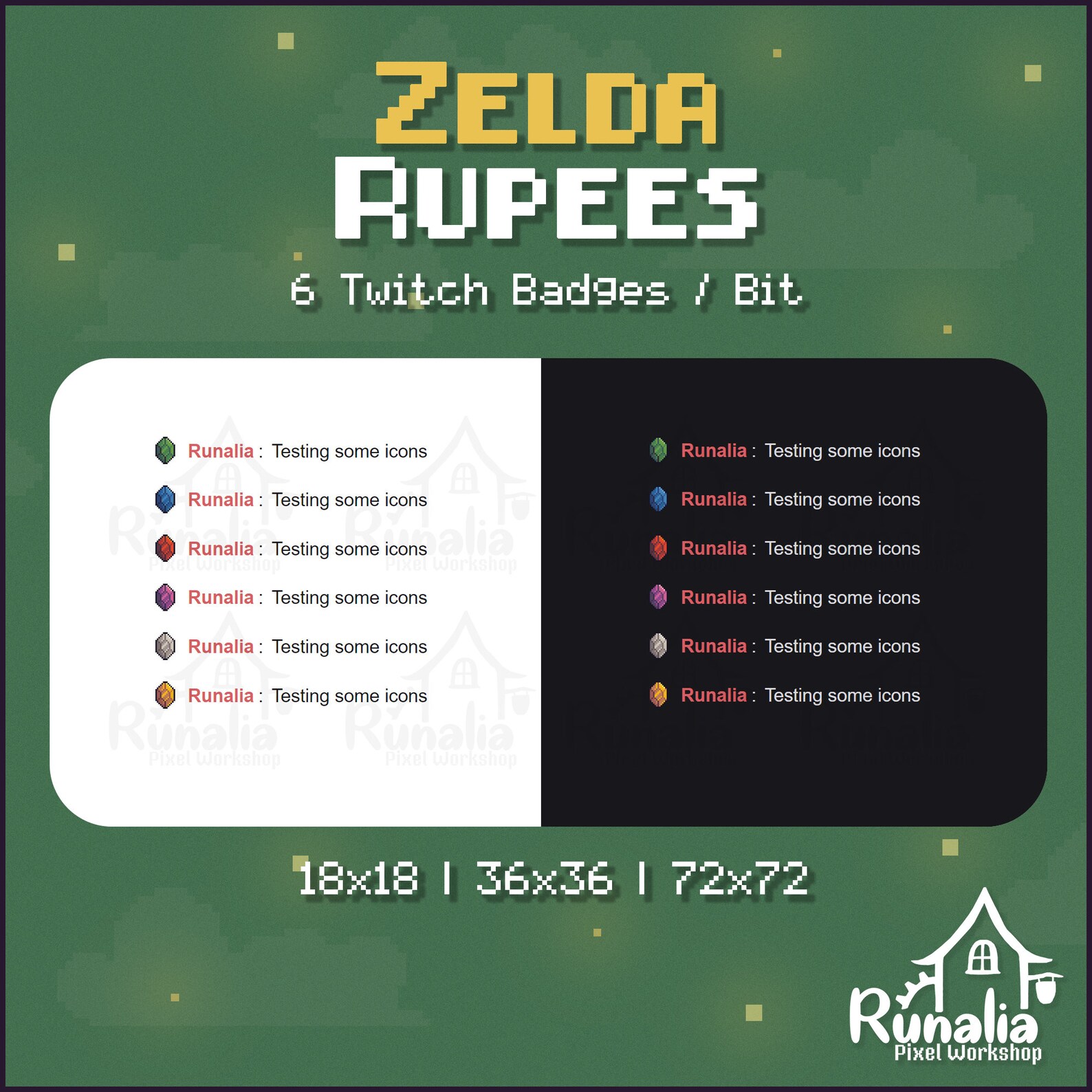 Zelda Rupees | 6 Pixel Art Twitch Bit / Sub Badges | Cute & Retro ...