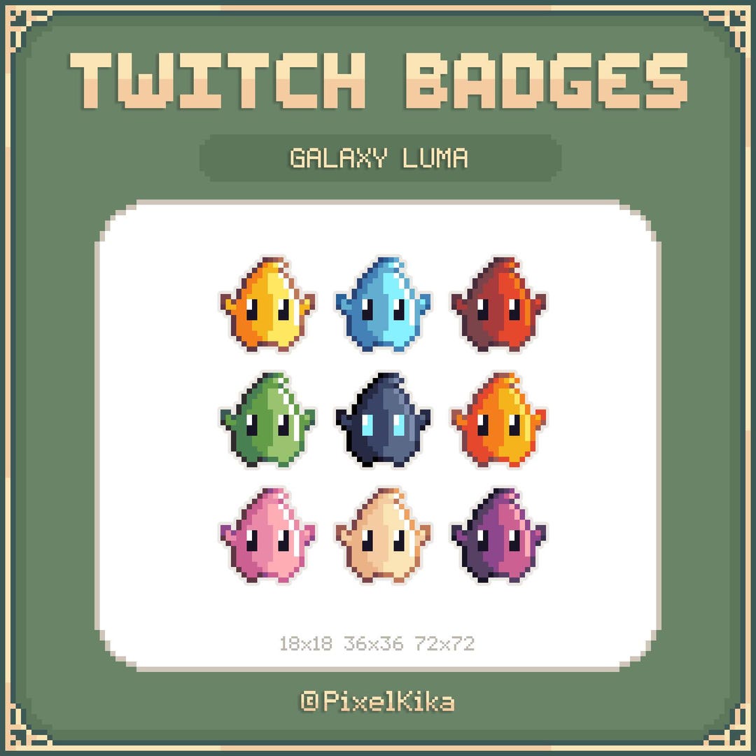 Mario Galaxy Luma | Pixel Art Twitch Badges | Cute & Retro | Ready for ...