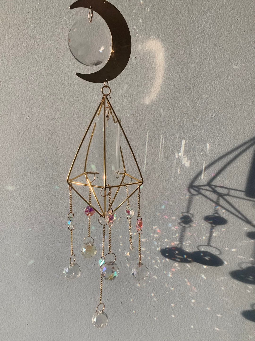 HIGH GRADE Large Crystal Sun Catcher Chandelier, Rainbow Catcher ...