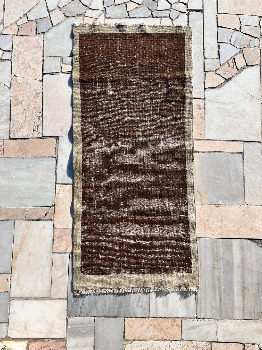 2.4x5.4 FT Faded Brown Faded Green Rug Kitchen Rug Bedroom Rug Bedside ...