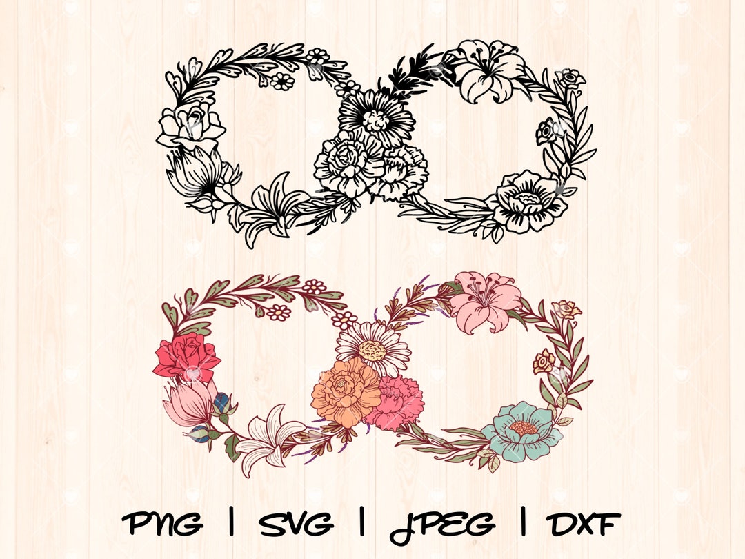 Infinity Svg Png Floral Infinity Symbol Svg Png Flower Infinity Sign ...