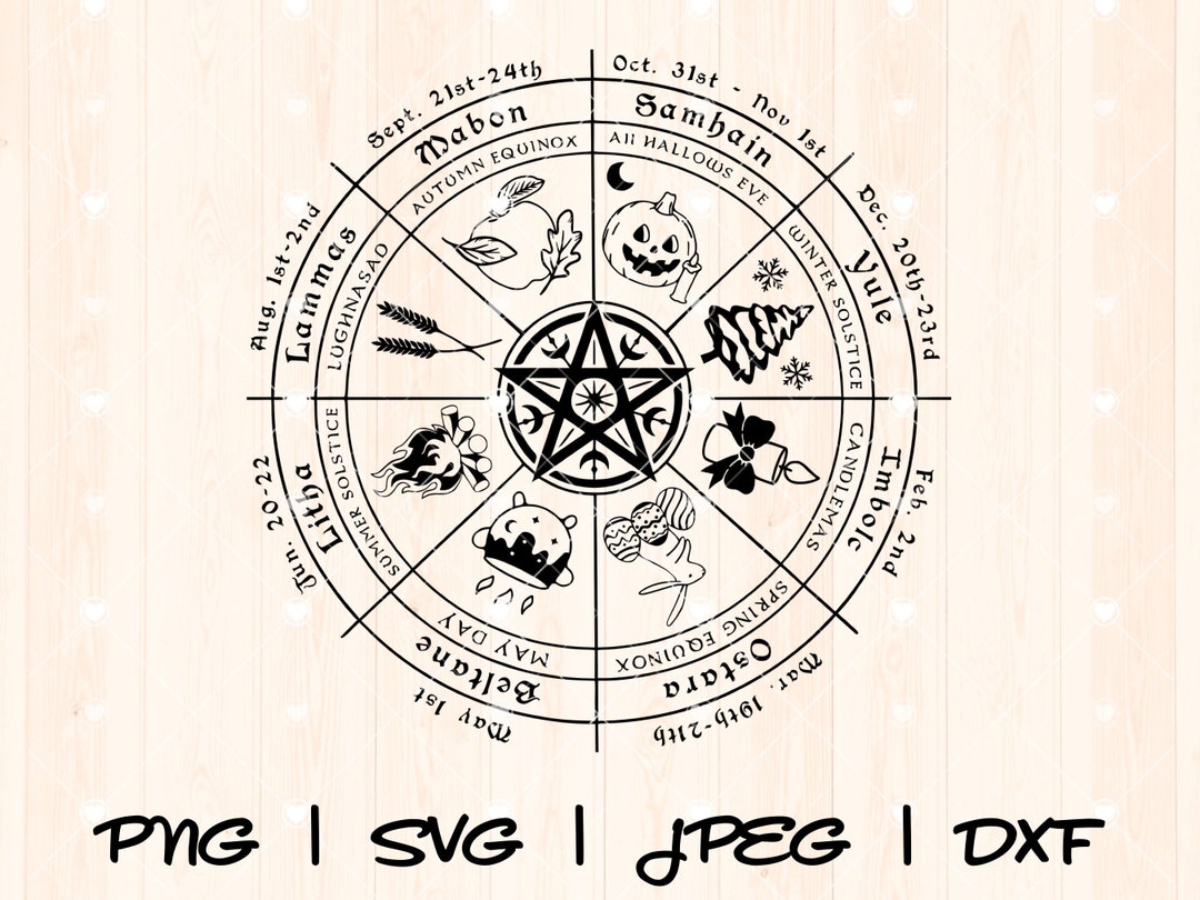 Wheel of the Year Svg Wicca Svg Witch Svg Witchcraft Svg - Etsy