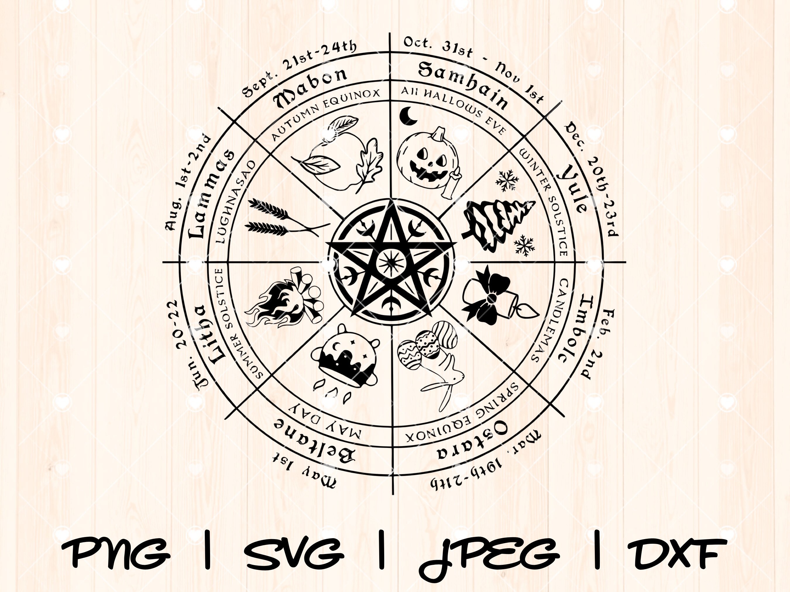 Wheel of the Year Svg Wicca Svg Witch Svg Witchcraft Svg - Etsy