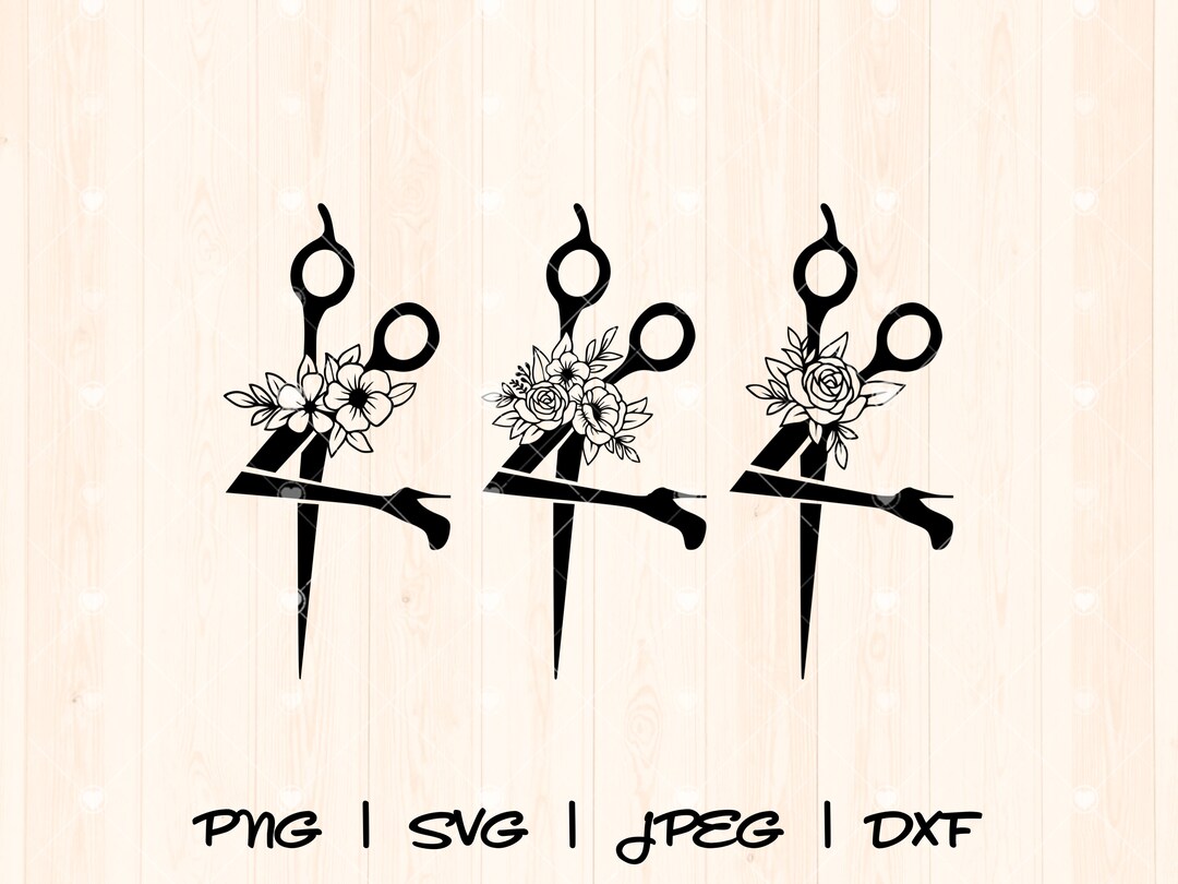 Hair Dresser Svg Hair Stylist Svg Scissors Floral Svg Beautician Png ...