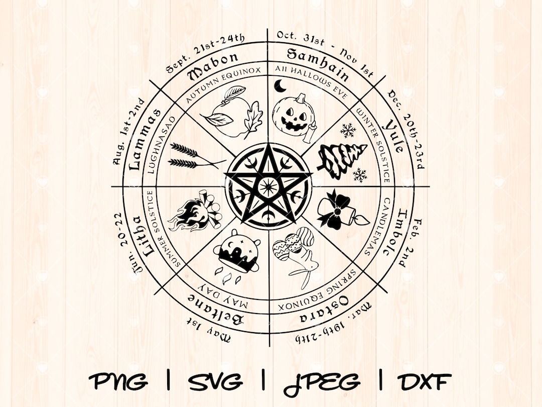 Wheel of the Year Svg | Wicca Svg | Witch Svg | Witchcraft Svg | Wiccan ...