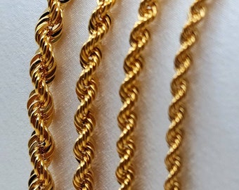 14k Gold Rope Chains. Different Sizes, 3mm/3.55mm/4.20mm/5mm.real GOLD ...