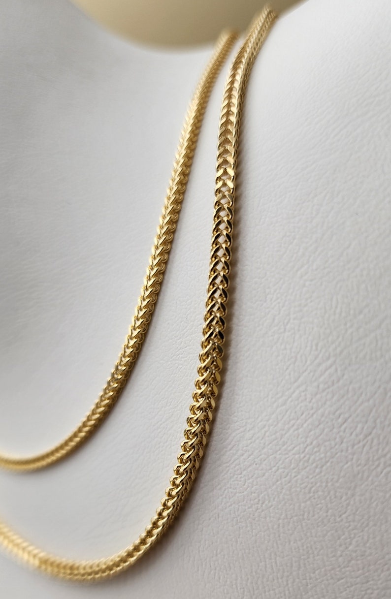 14k Gold Foxtail/spiga/wheat Chains. Different Sizes. 2mm/3mm. REAL ...