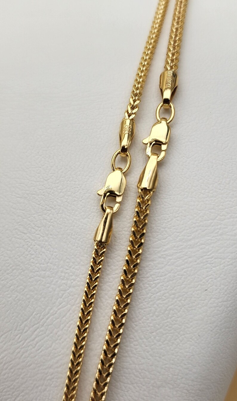 14k Gold Foxtail/spiga/wheat Chains. Different Sizes. 2mm/3mm. REAL ...
