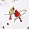 Three Cardinal Birds Realistic Watercolor Art Print. Male Cardinals and ...