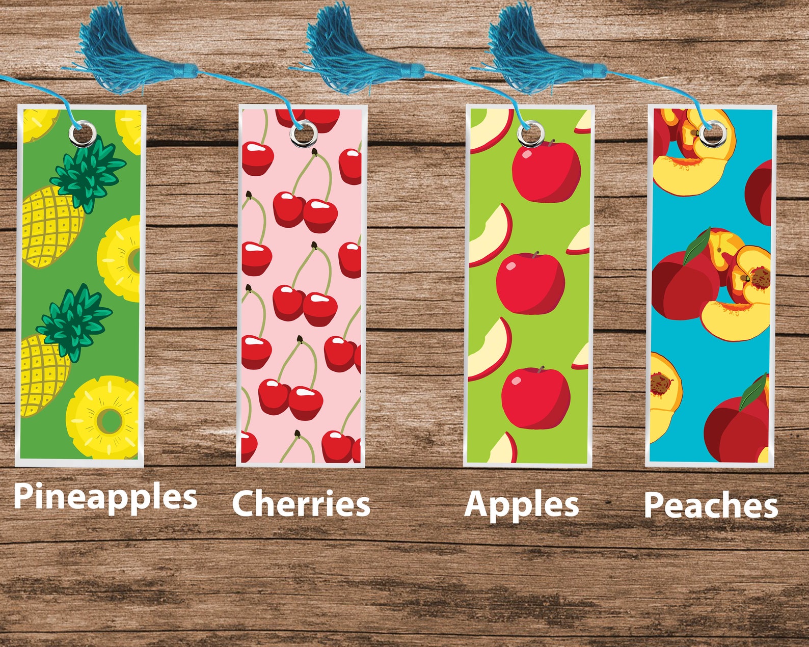 Fruit Bookmarks, Cute Bookmark, Summer Bookmarks, Apple, Cherry, Lemon ...