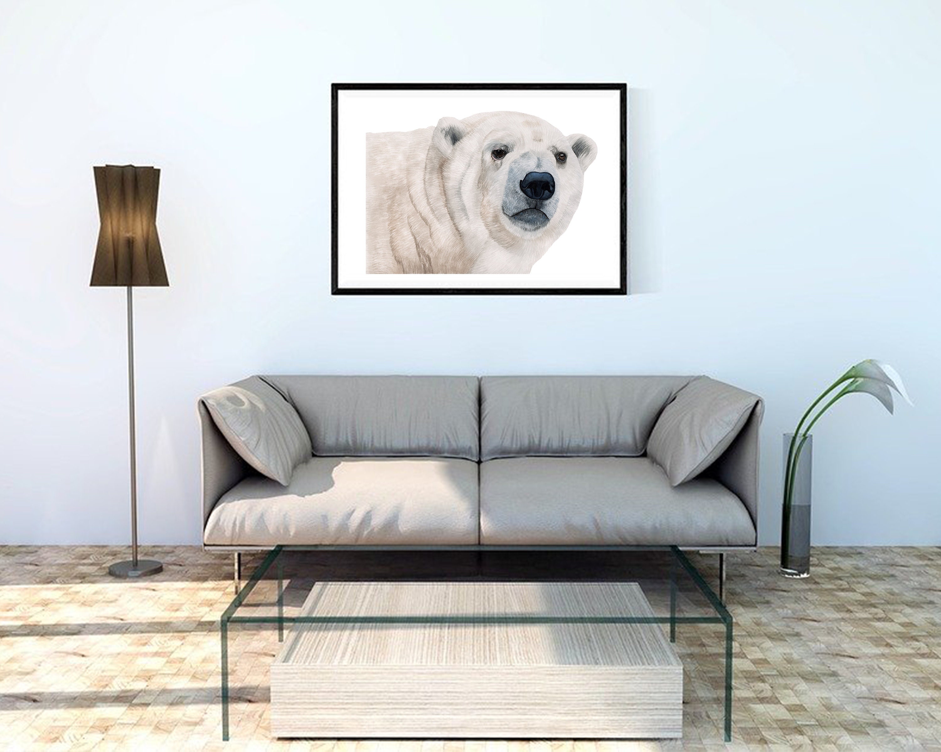 Polar Bear Watercolor Print, Polar Bear Painting, Snow Bear Art Print, Winter Polar Bear Wall ...