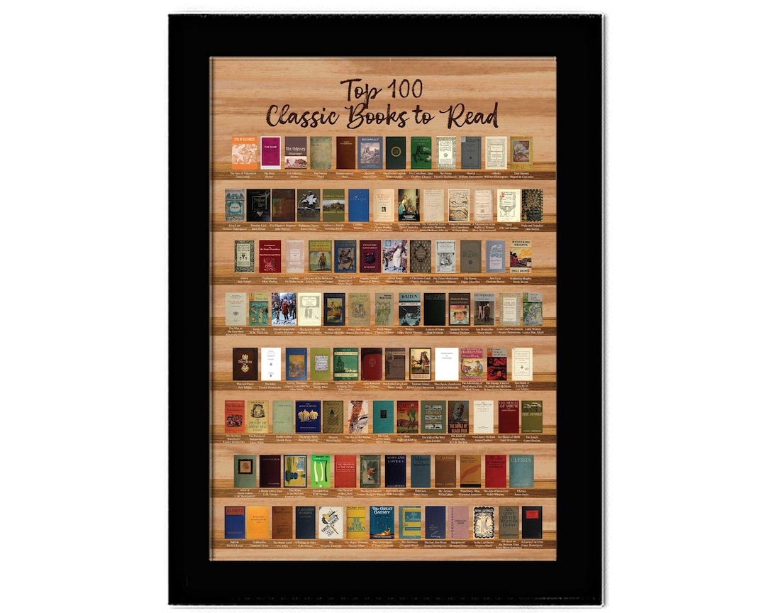 Classic Books Push Pin Tracker - Top 100 Classic Books to Read ...