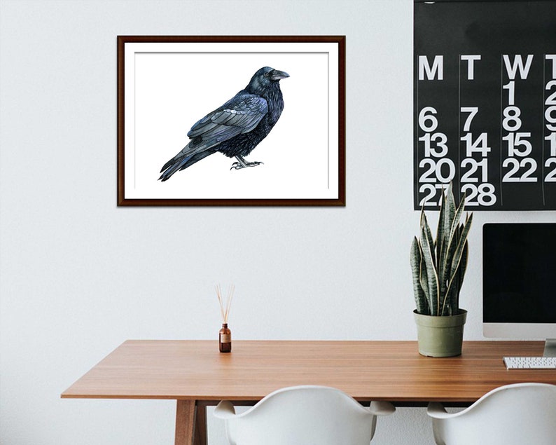 Raven Watercolor Art Print - Etsy