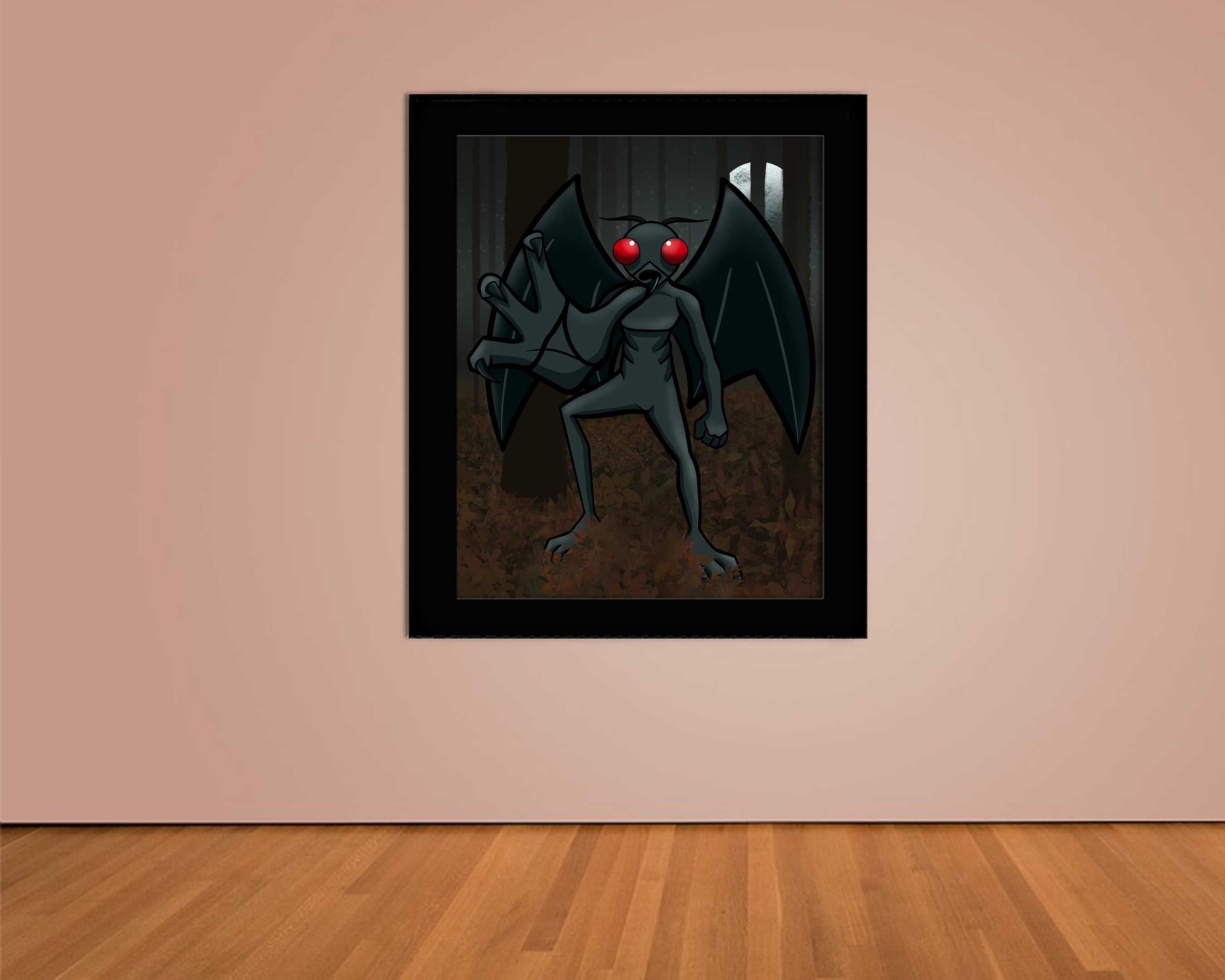 Mothman Art Print Digital Painting Cryptid Wall Art - Etsy