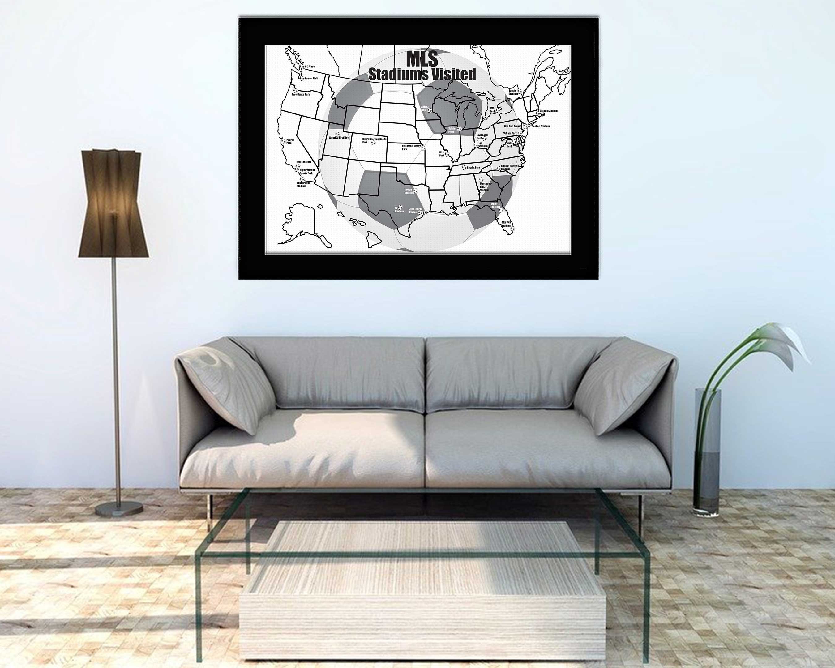 MLS Soccer Stadiums Map Pro Soccer Push Pin Map Stadium - Etsy
