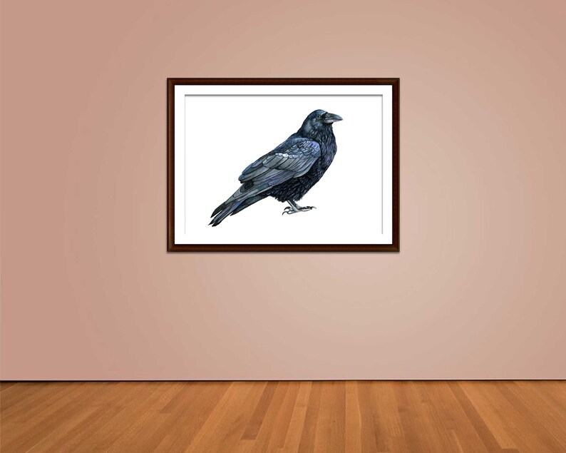 Raven Watercolor Art Print - Etsy