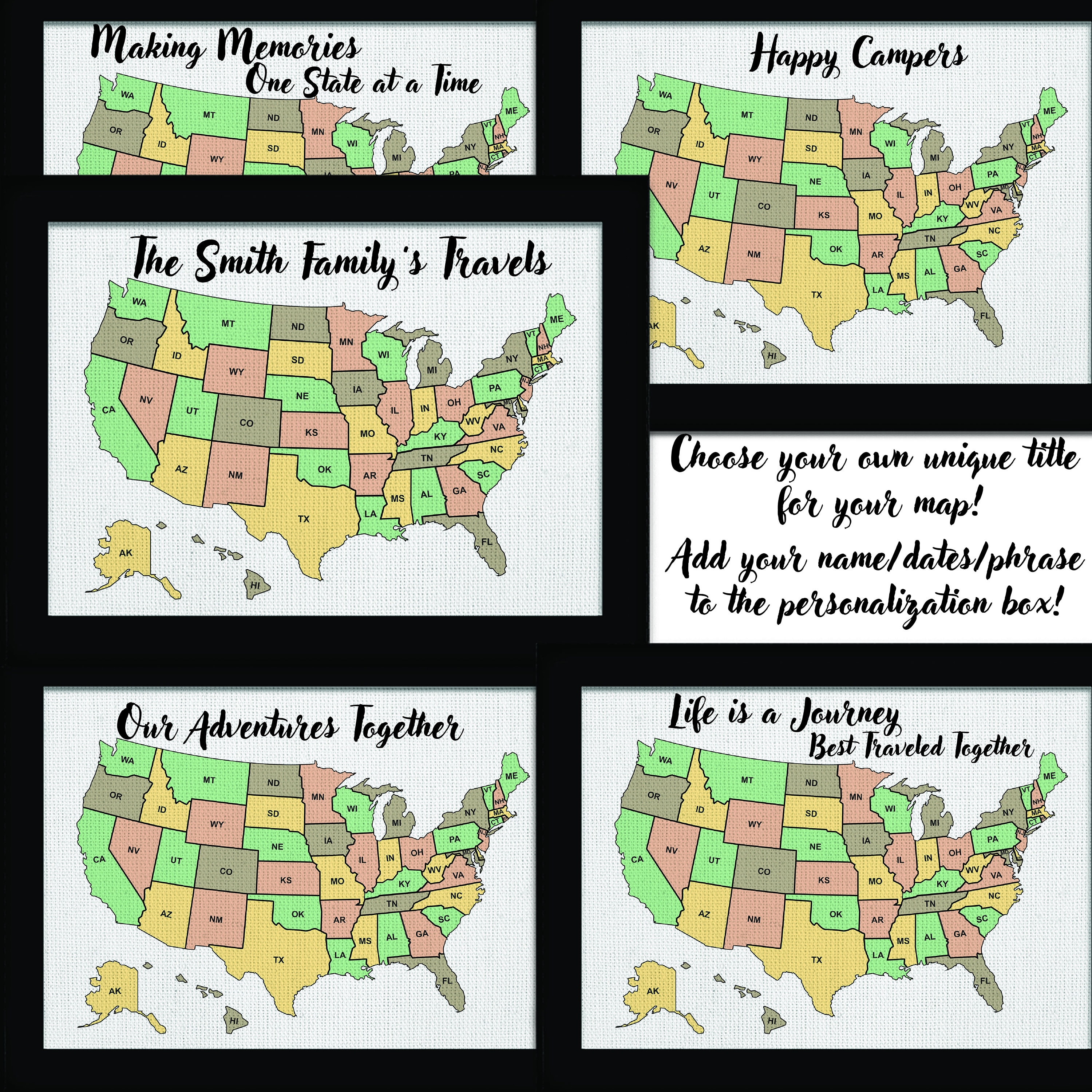 Push Pin Map Natural Map to Mark Travels US Map Wall Art Travel Log ...