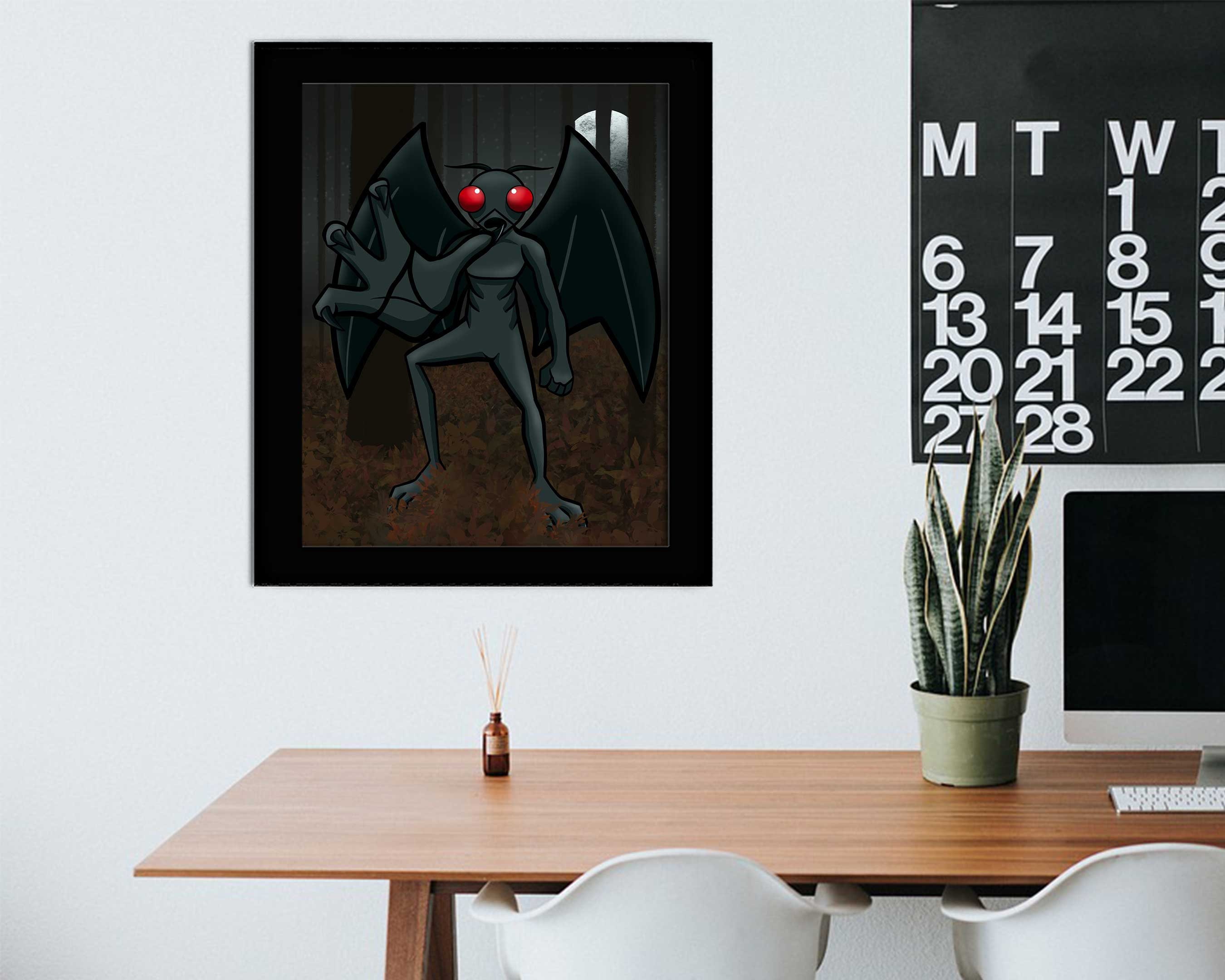 Mothman Art Print Digital Painting Cryptid Wall Art - Etsy