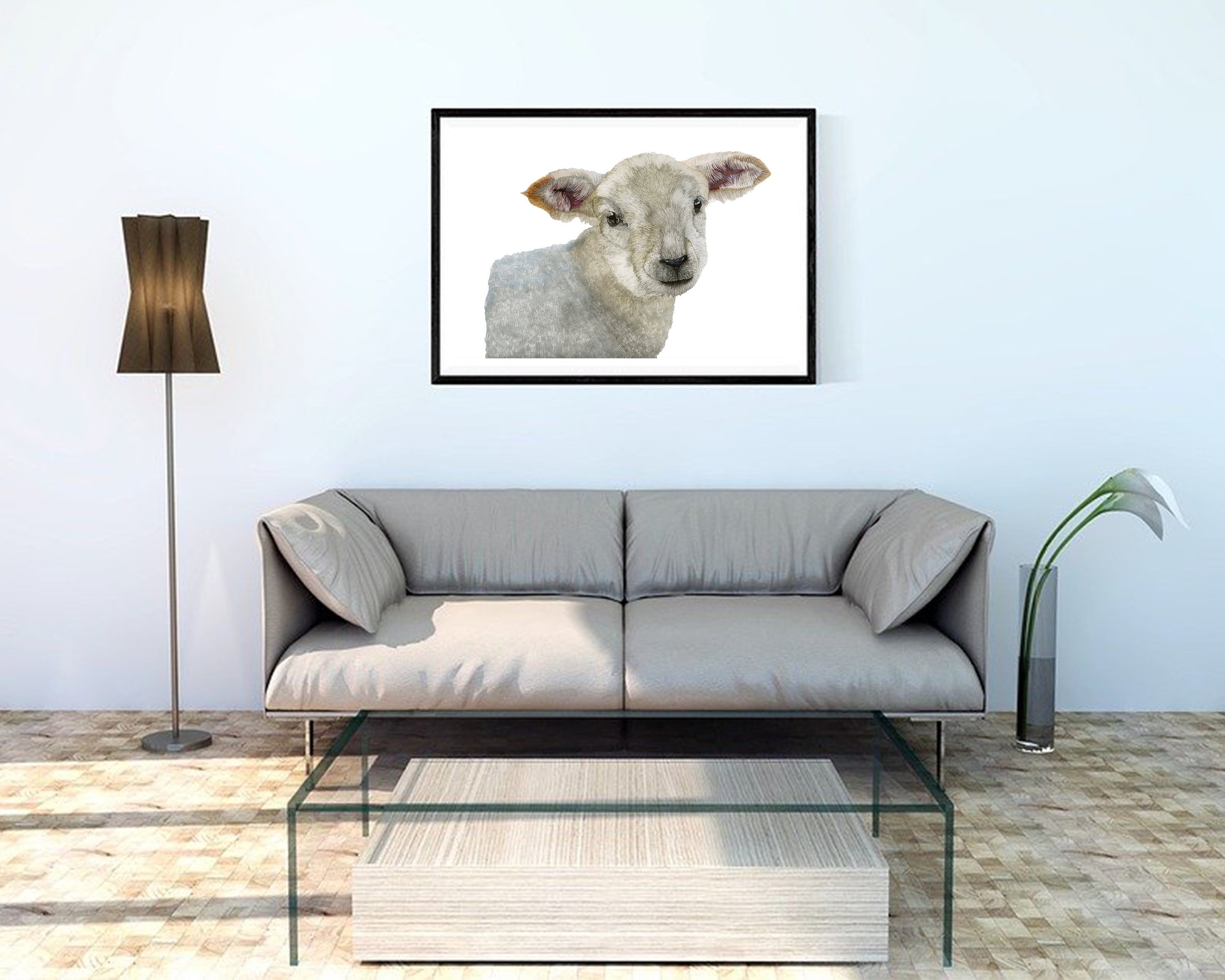 Lamb Watercolor Art Print Spring Lamb Print Lamb Painting Wall Art Farm ...