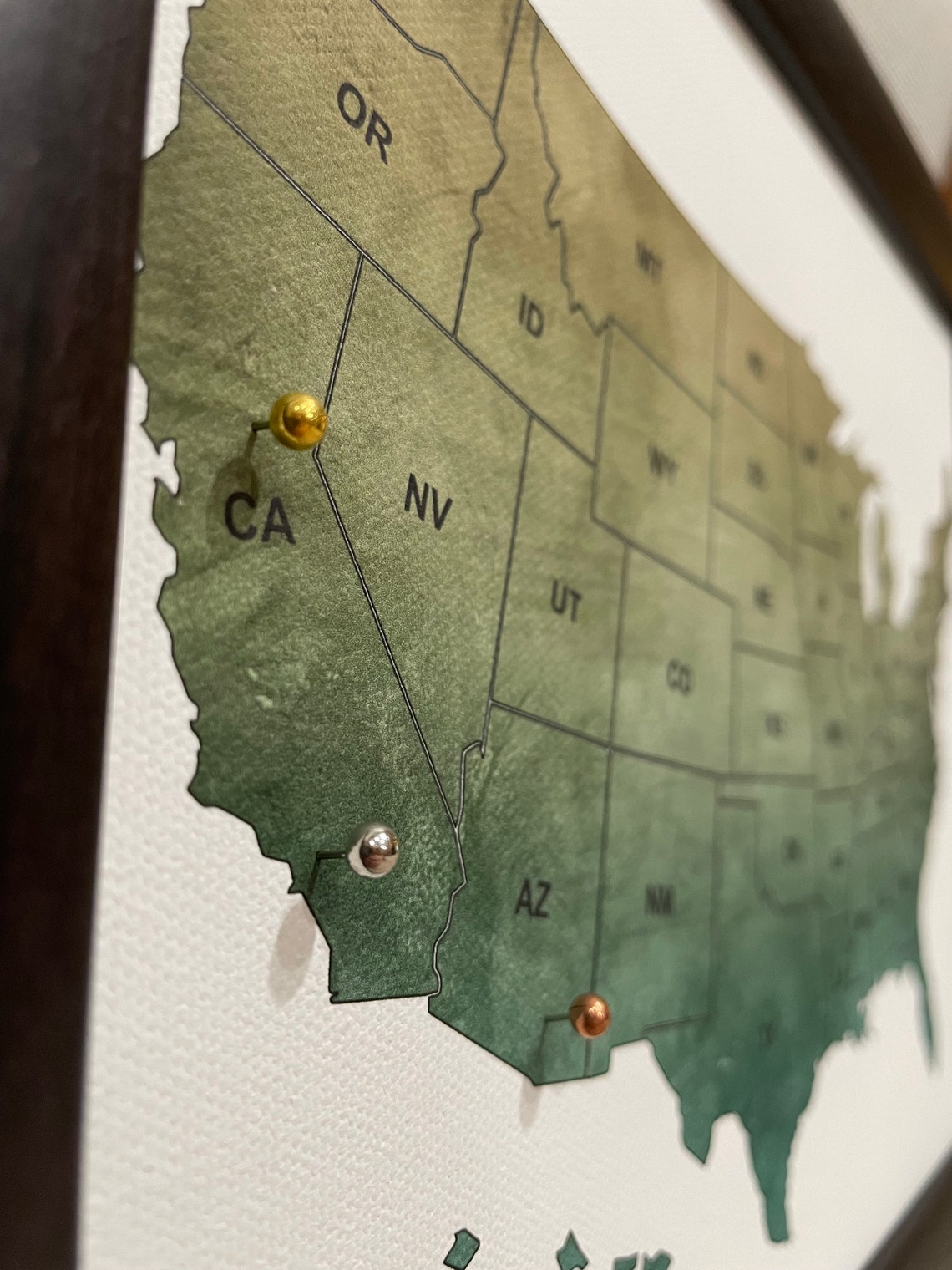 Push Pin Map Personalized Travel Map USA United States Family Vacation ...