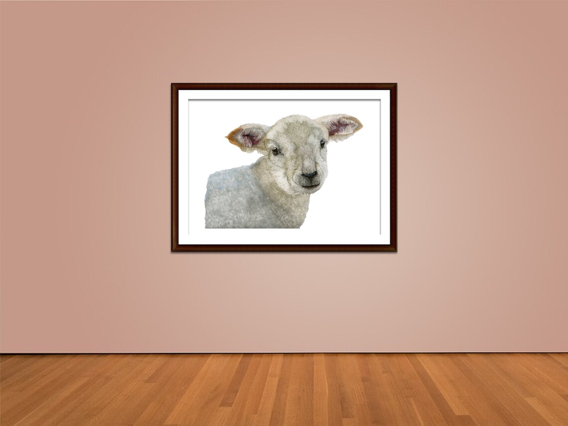 Lamb Watercolor Art Print Spring Lamb Print Lamb Painting Wall Art Farm ...