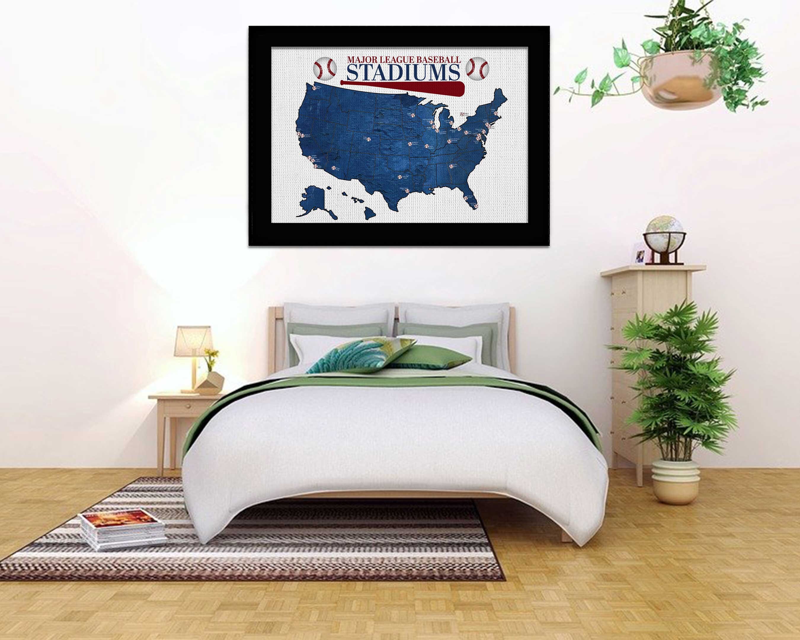 MLB Baseball Stadium Push Pin Map, Personalized Travel Map, Where I’ve ...