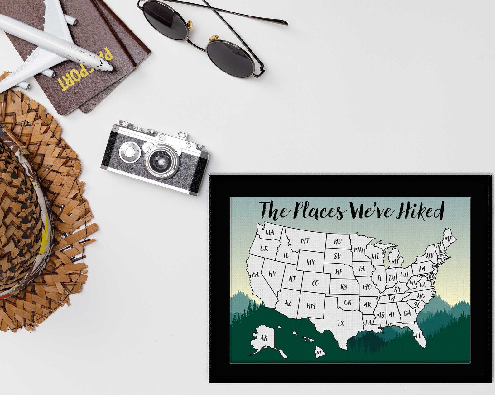 Push Pin Map Personalized Travel Map RV Road Trip Camping Family ...