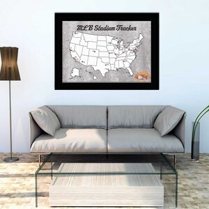 Baseball Push Pin Map Bucket List Ballpark Map MLB Poster Baseball ...
