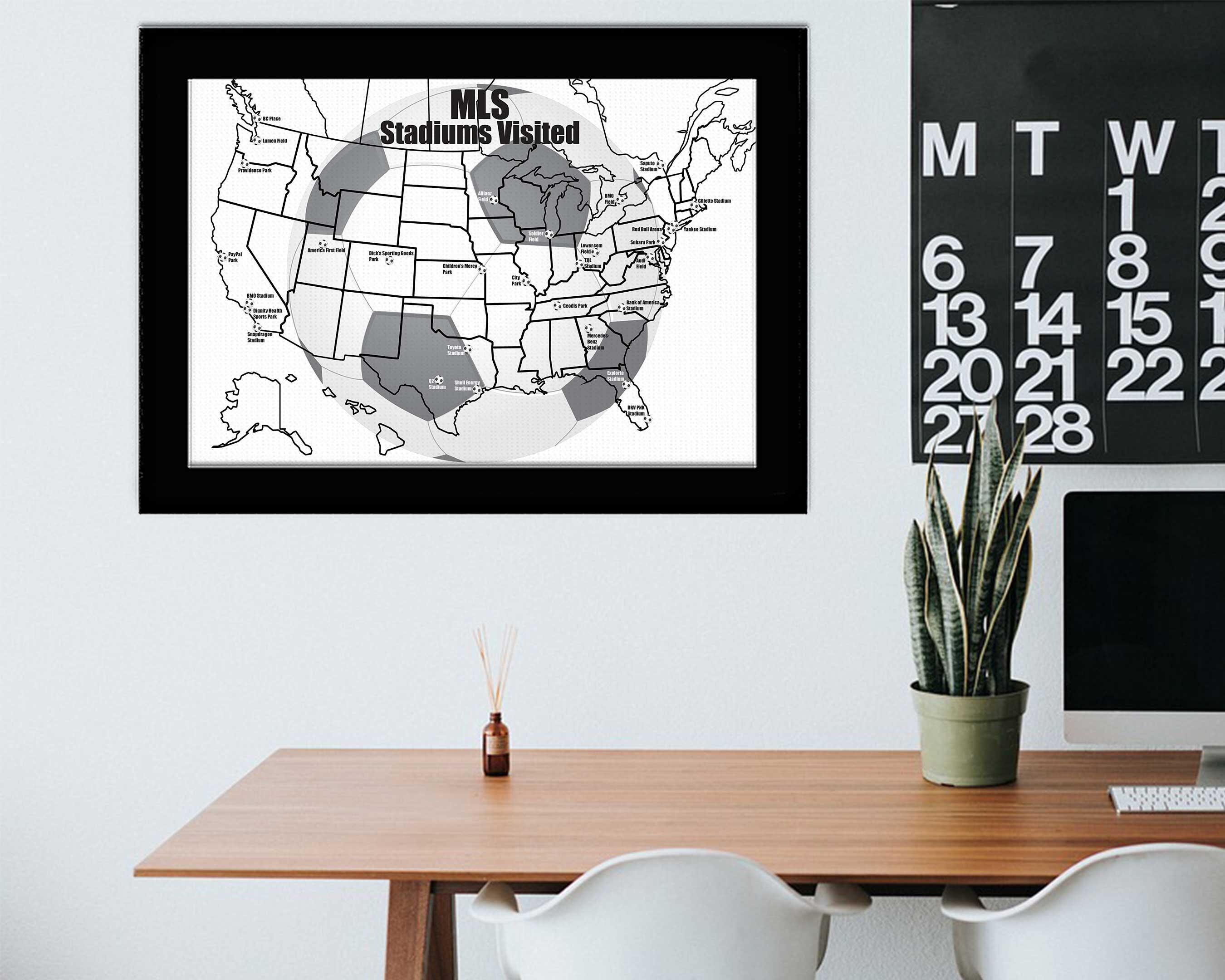 MLS Soccer Stadiums Map Pro Soccer Push Pin Map Stadium - Etsy