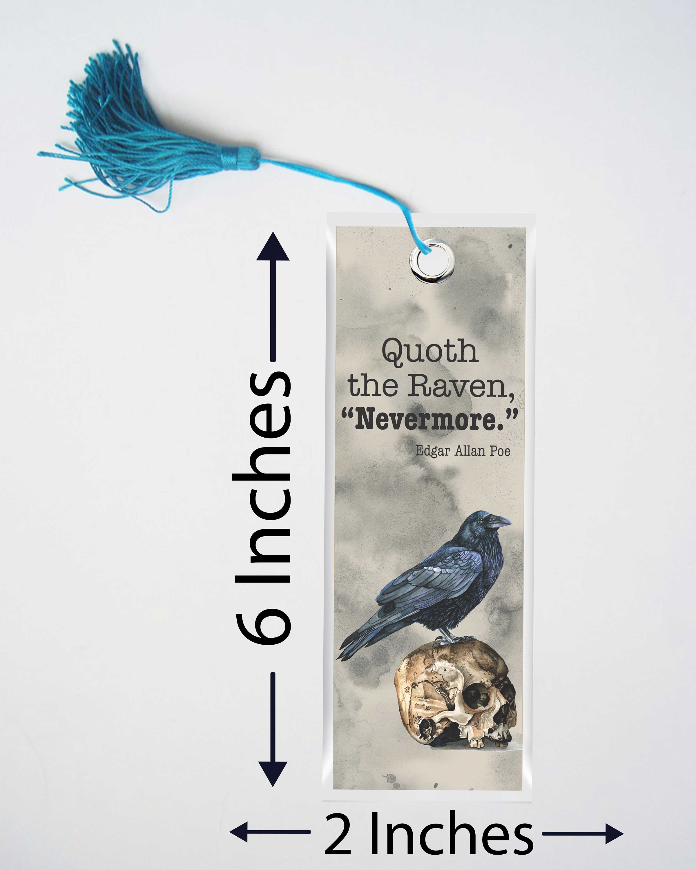 Raven Bookmark. Edgar Allan Poe Raven Bookmark. Crow Bookmarker. Black ...