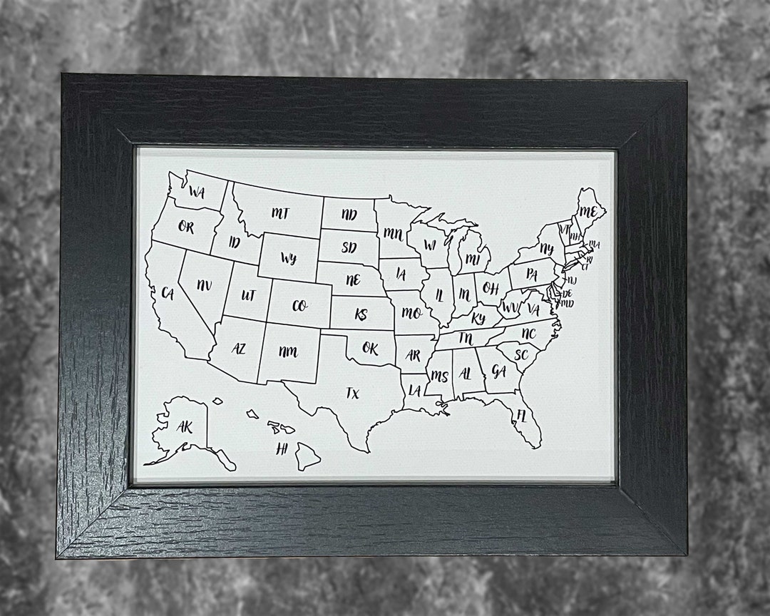 Mini Push Pin Map of the USA - Travel Tracking Decor, Unique ...