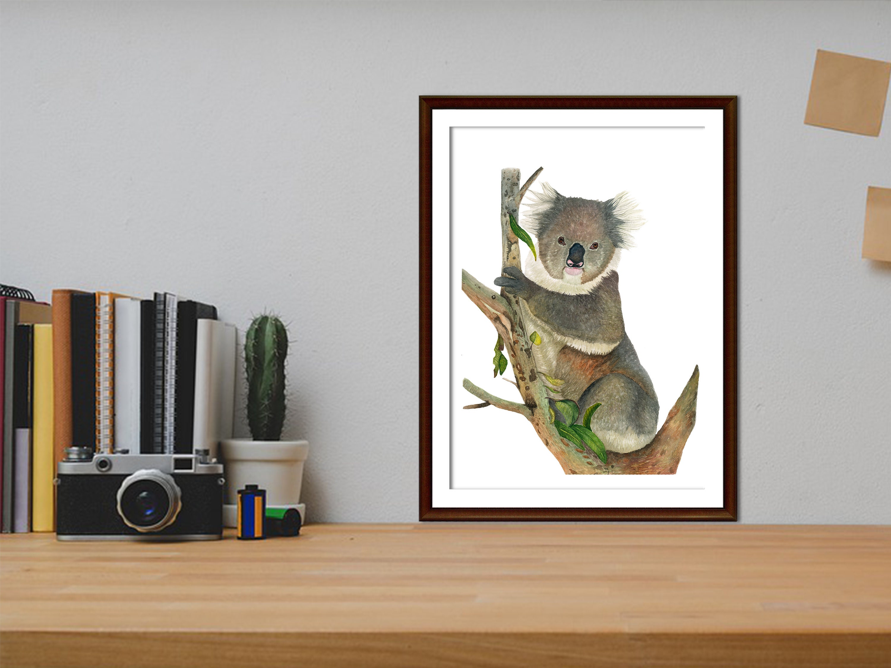 Koala Watercolor Art Print, Cute Koala Bear Art, Koala Wall Decor ...