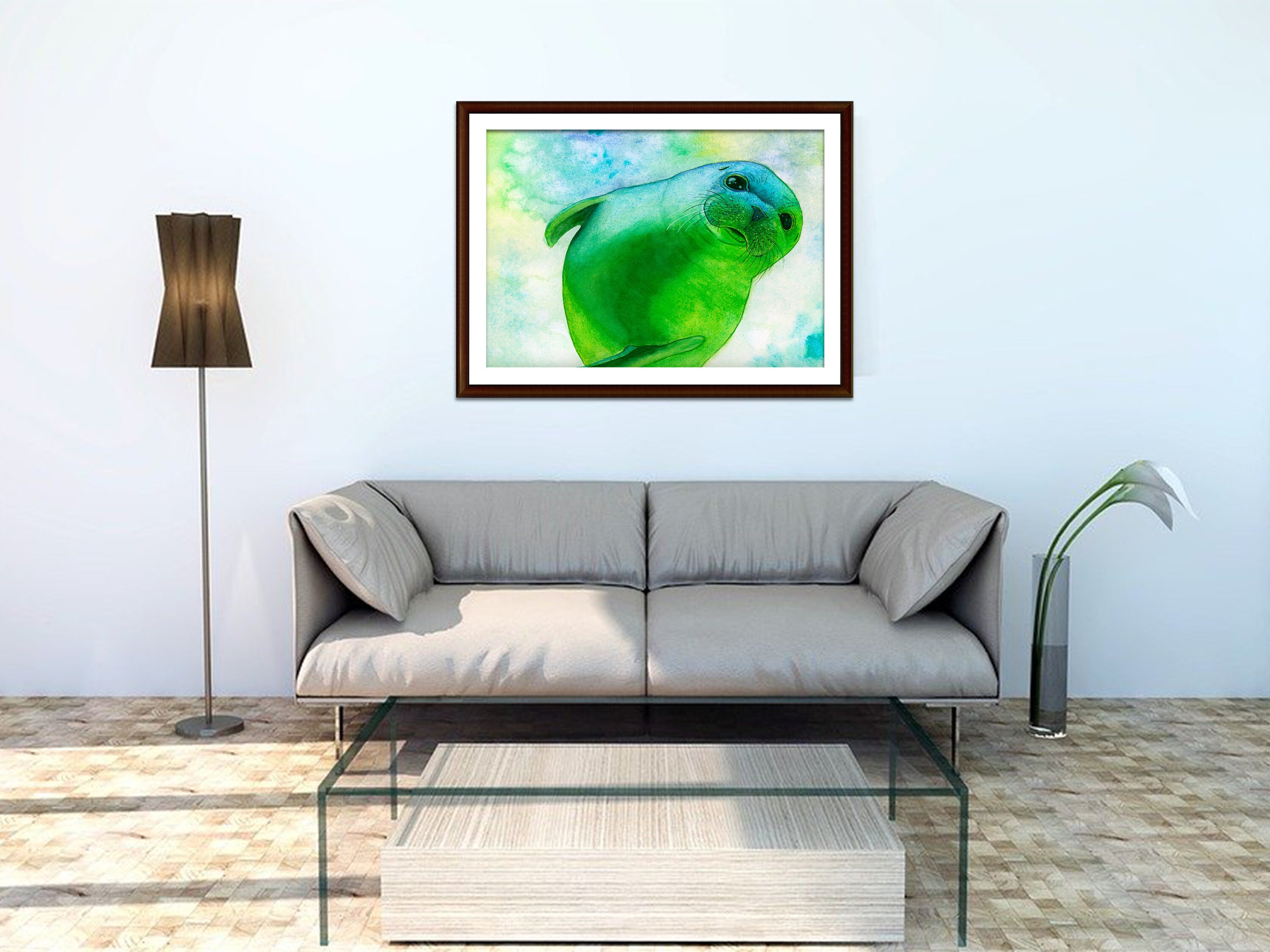 Seal Watercolor Art Print, Seal Print, Sea Animal Print, Sea Life ...