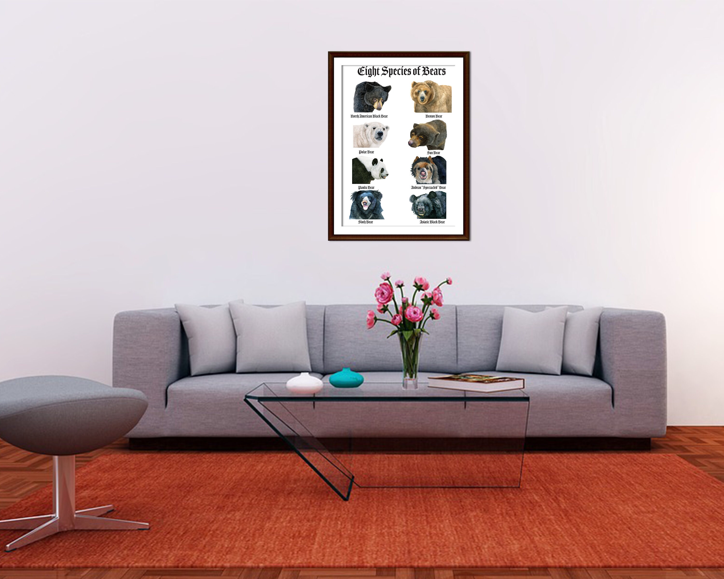 Eight Species of Bears Realistic Watercolor Painting. Signed Original ...