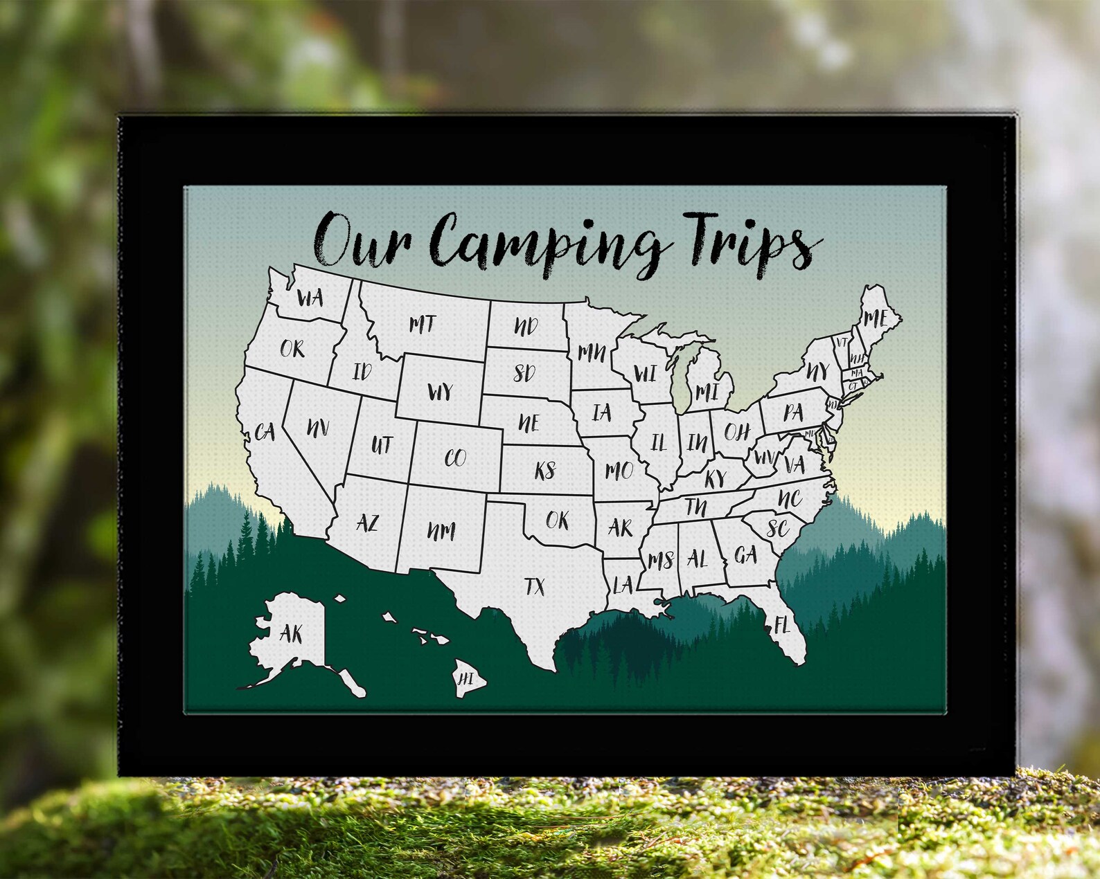 Push Pin Map Personalized Travel Map RV Road Trip Camping Family ...