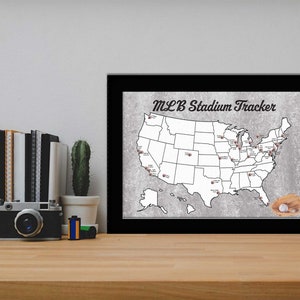 Baseball Push Pin Map Bucket List Ballpark Map MLB Poster Baseball ...