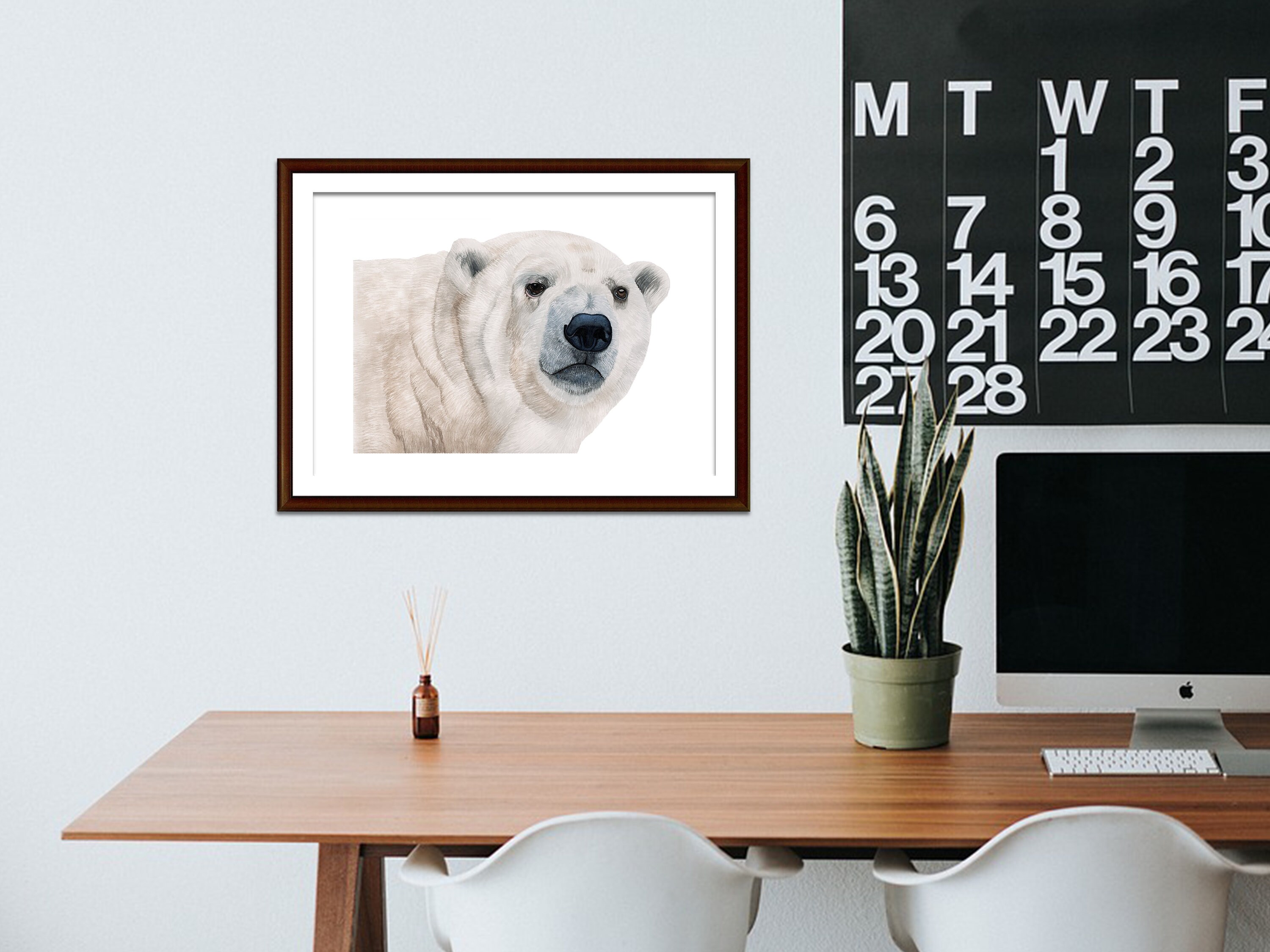 Polar Bear Watercolor Print, Polar Bear Painting, Snow Bear Art Print ...