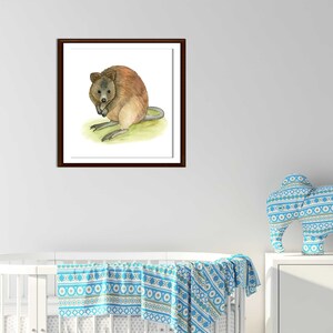 Watercolor Quokka Art Print, Australian Animal Nursery Print, Aussie ...