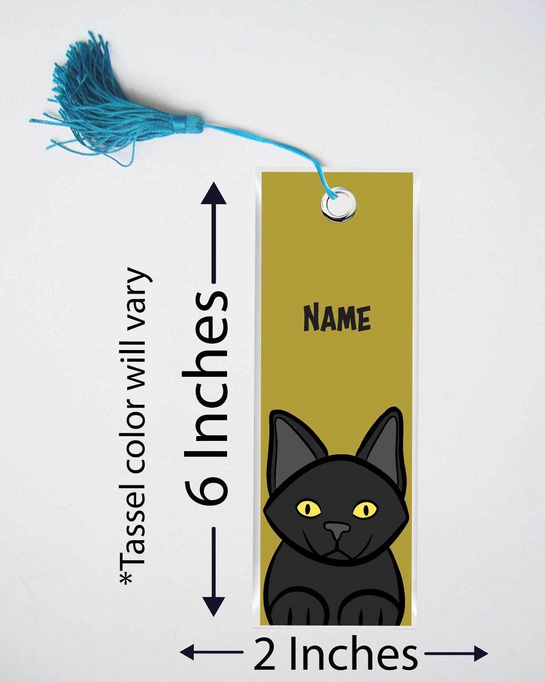 Custom Black Cat Bookmark, Cat Bookmark, Personalized Pet Bookmark ...